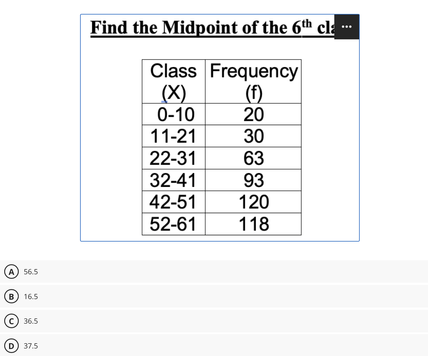 Solved Find the Midpoint of the 6th ﻿cle ... | Chegg.com