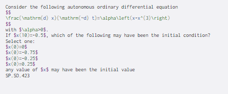 Solved Consider the following autonomous ordinary | Chegg.com
