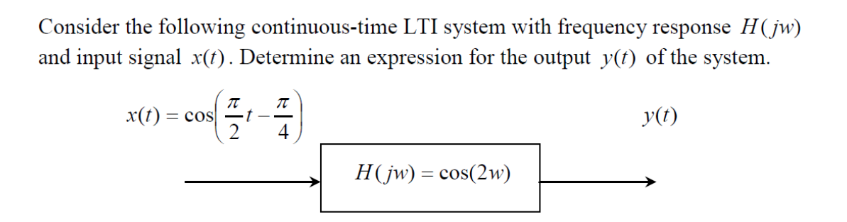 Solved Consider the following continuous-time LTI system | Chegg.com