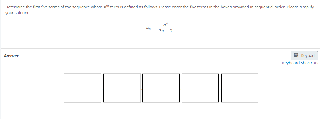 Solved Determine the first five terms of the sequence whose | Chegg.com