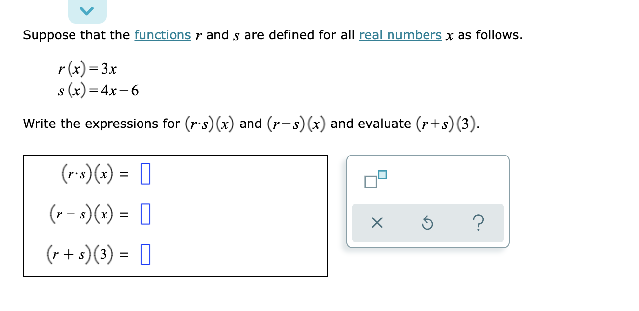 Solved Suppose that the functions r and s are defined for | Chegg.com