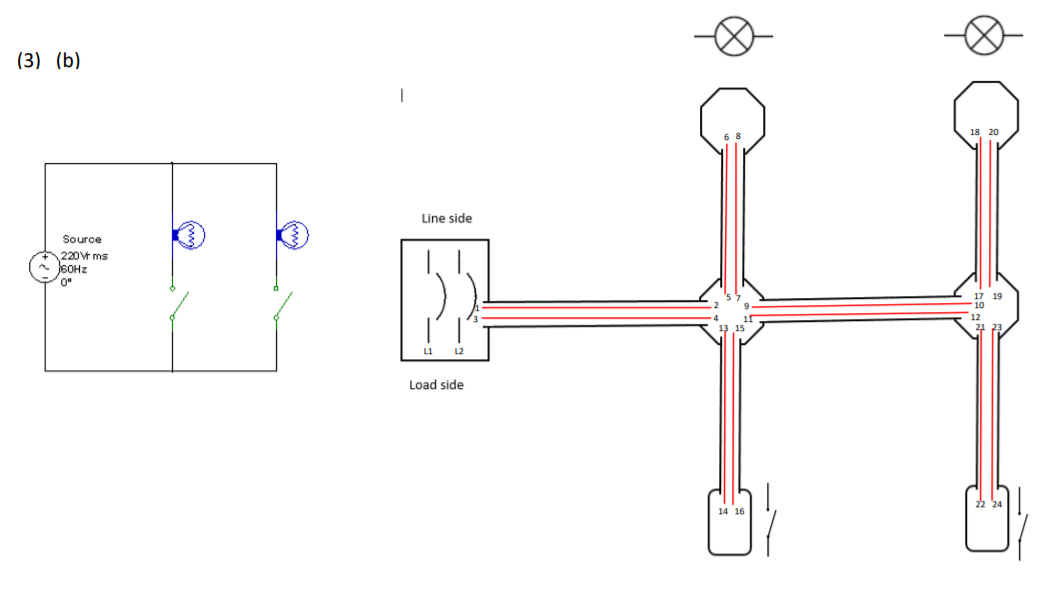 Solved (3) (a) Source ( 220 ms 60Hz Line side Load side ] | Chegg.com
