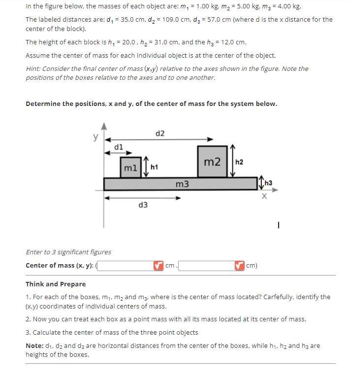 Solved In the figure below, the masses of each object are: | Chegg.com