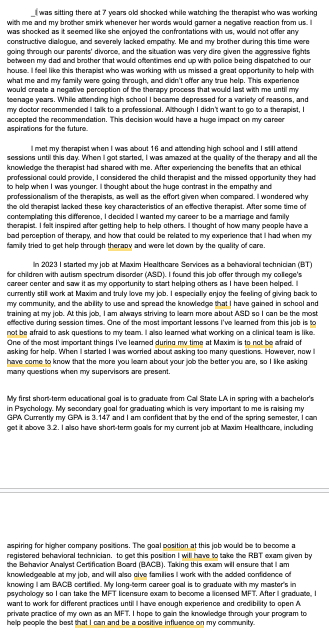 Solved any pointers for my personal statement for grad app | Chegg.com