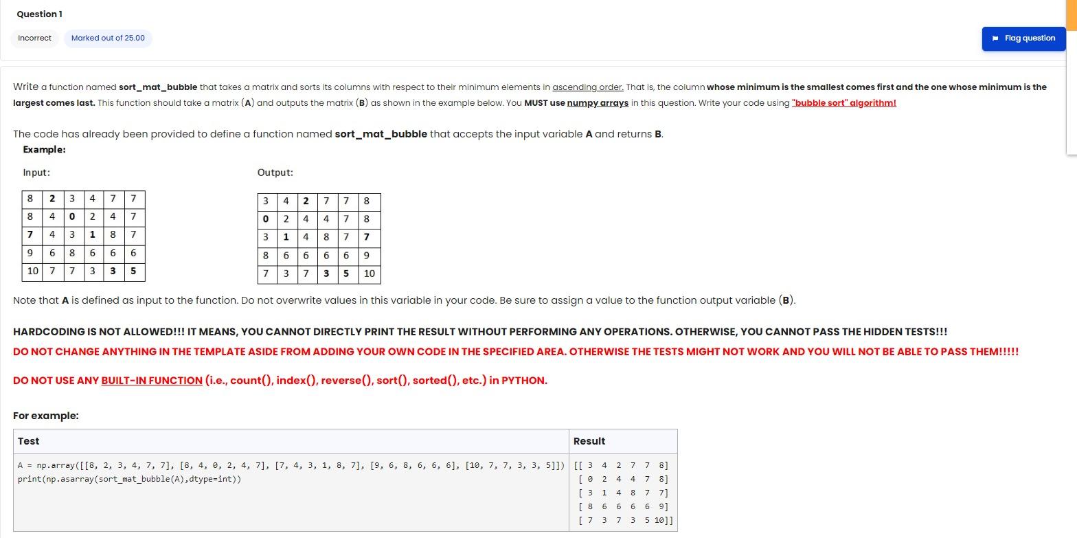 Solved largest comes last. This function should take a | Chegg.com