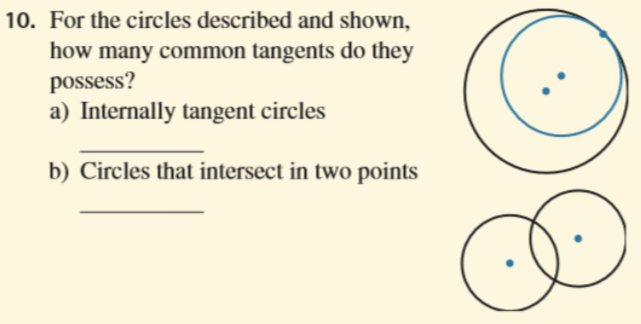 Solved 10. For the circles described and shown, how many | Chegg.com
