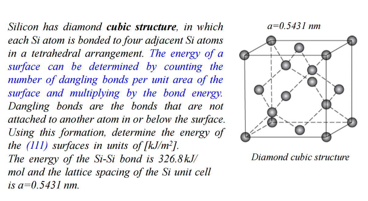 Solved Silicon has diamond cubic structure, in which each Si | Chegg.com