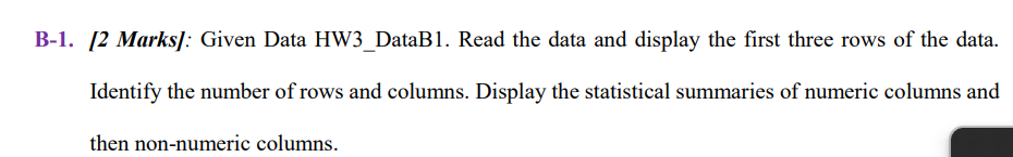 Solved Problem B [50 Marks]: Solve all the questions using | Chegg.com