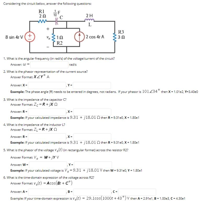 Solved Considering the circuit below, answer the following | Chegg.com