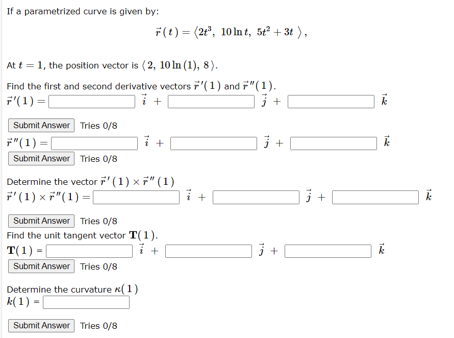 Solved If a parametrized curve is given by: | Chegg.com