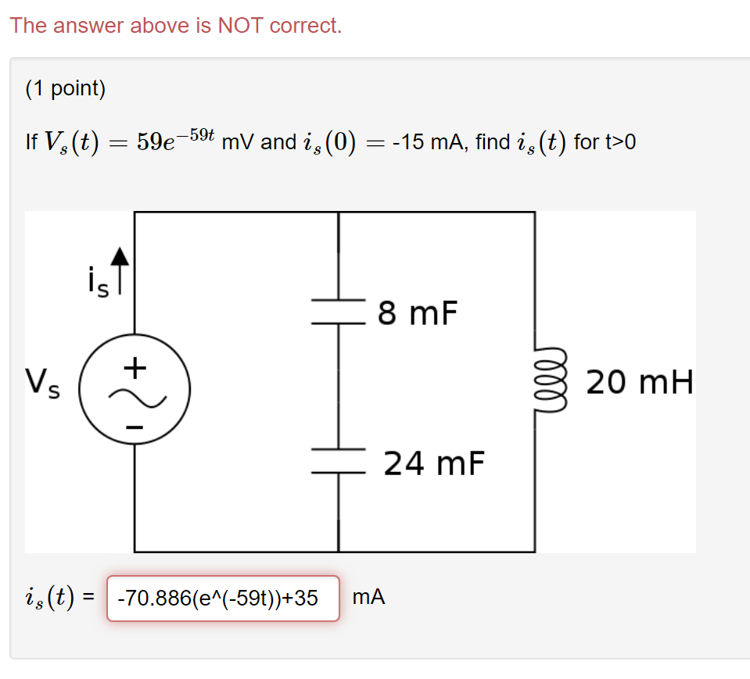 Solved The answer above is NOT correct. (1 point) If | Chegg.com