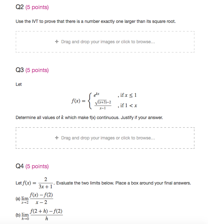 Solved Q2 (5 points) Use the IVT to prove that there is a | Chegg.com