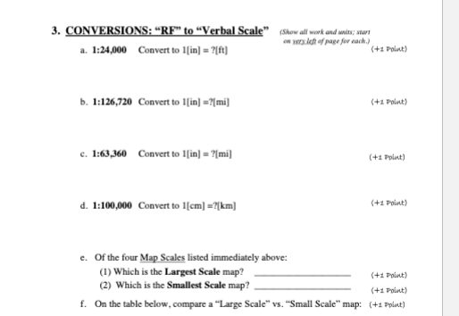 Solved 3. CONVERSIONS: "RF" to "Verbal Scale" ishow all work | Chegg.com