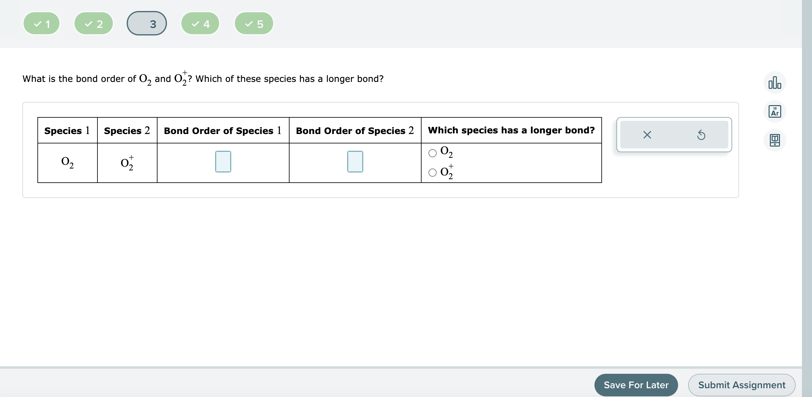 Solved What is the bond order of O2 and O2+? Which of these | Chegg.com