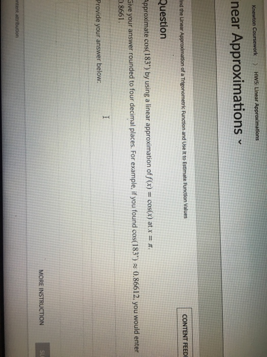 Solved Knewton Coursework 》 Hw5: Linear Approximations near | Chegg.com