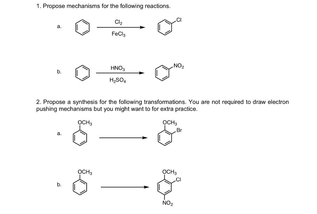 Solved 1. Propose mechanisms for the following reactions. | Chegg.com