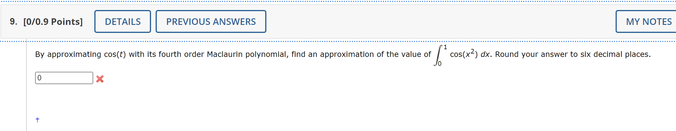 Solved By approximating cos(t) ﻿with its fourth order | Chegg.com