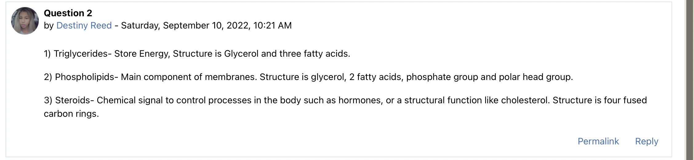 Solved PART 1 PART 2 Respond to this students response. | Chegg.com