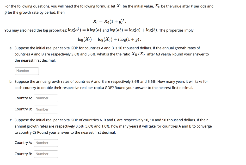 Solved For the following questions, you will need the | Chegg.com