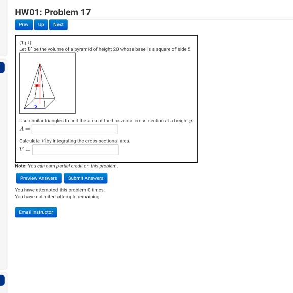 Solved HW01: Problem 17 Prev Up Next (1 pt) Let V be the | Chegg.com
