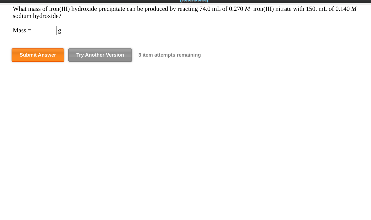 Solved What mass of iron(III) hydroxide precipitate can be | Chegg.com