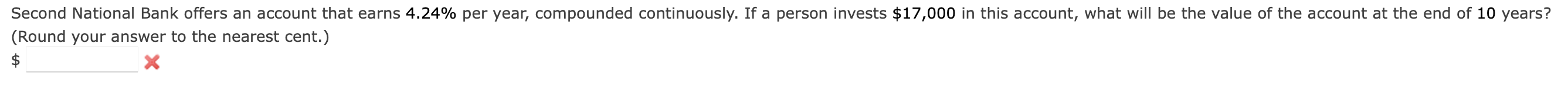Solved (Round your answer to the nearest cent.) $ | Chegg.com