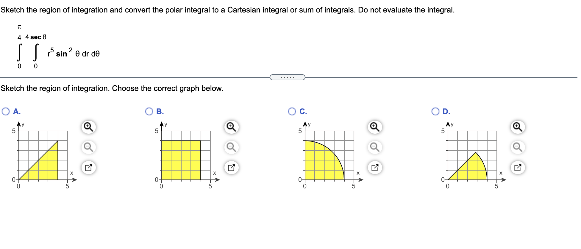 Solved Sketch the region of integration and convert the | Chegg.com