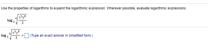 Solved Use the properties of logarithms to expand the | Chegg.com