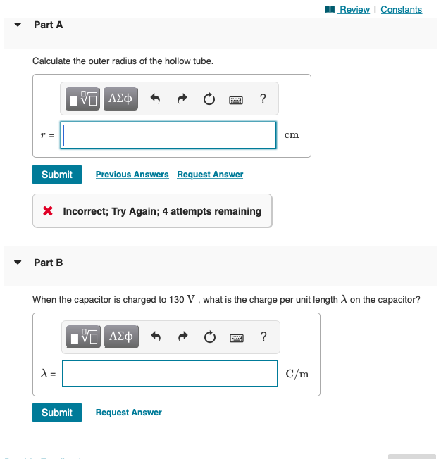 Solved Review Constants Part A Calculate the outer radius of | Chegg.com