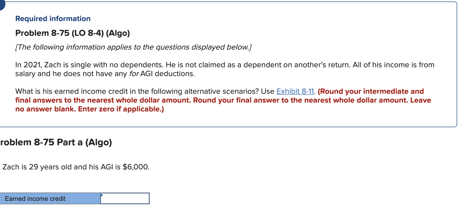 Solved Required information Problem 8-75 (LO 8-4) (Algo) | Chegg.com
