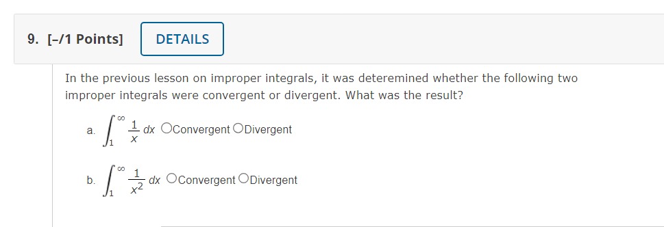Solved In the previous lesson on improper integrals, it was | Chegg.com