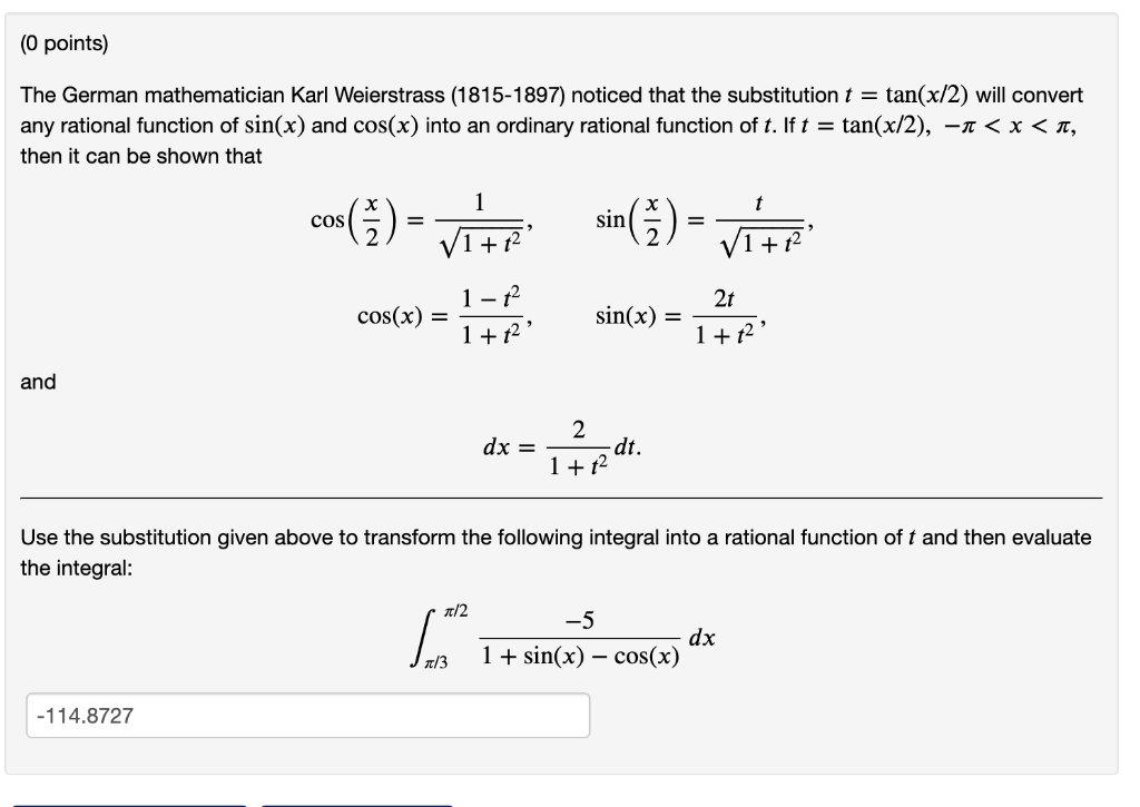 Solved (0 points) The German mathematician Karl Weierstrass | Chegg.com
