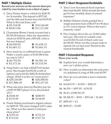 Solved PART 2 Short Response/Griddable 7. Tany Crow has | Chegg.com