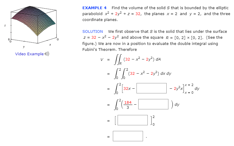 Solved EXAMPLE 4 Find the volume of the solid S that is | Chegg.com