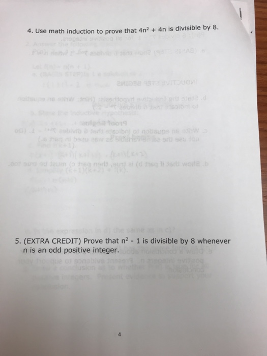 Solved 4. Use math induction to prove that 4n2 + 4n is | Chegg.com