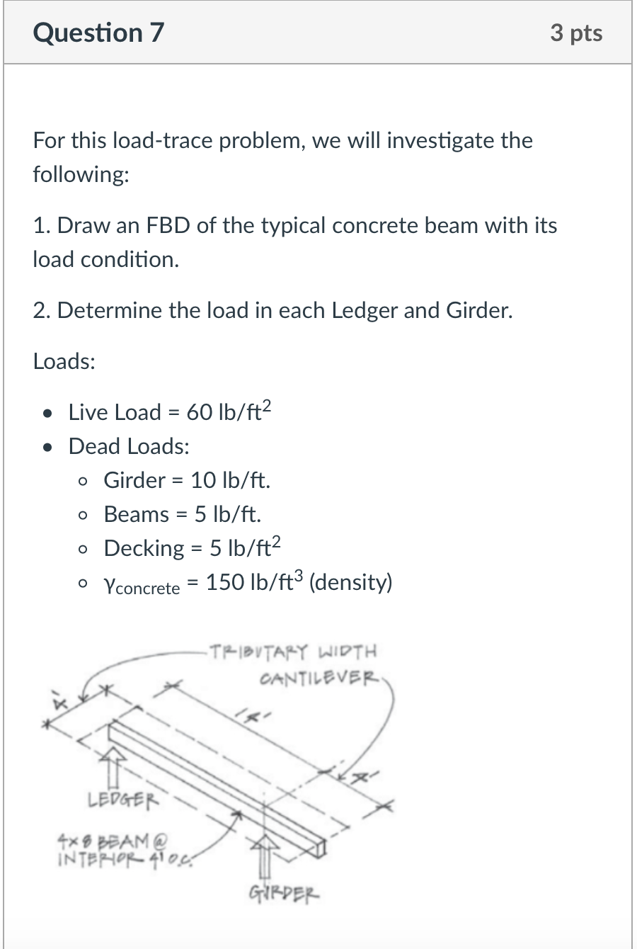 Solved Question 7 3 pts For this load-trace problem, we will | Chegg.com