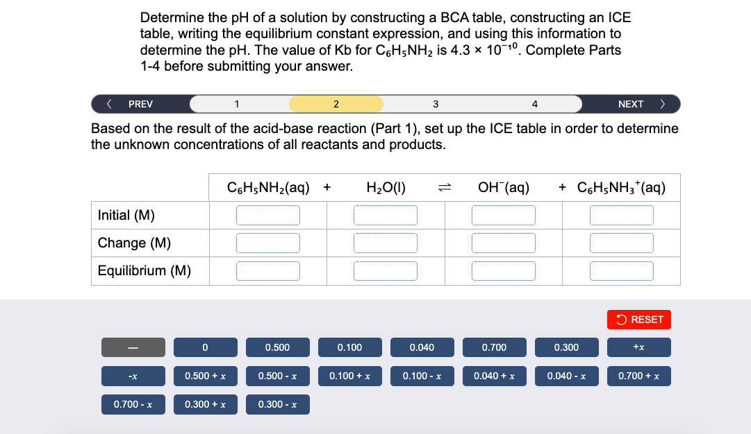 Solved Determine the pH of a solution by constructing a BCA | Chegg.com