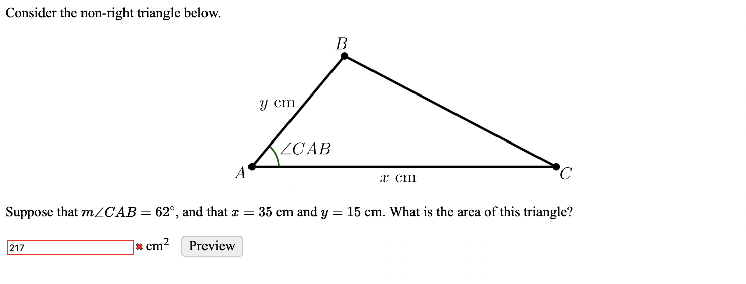 Solved Consider the non-right triangle below. Suppose that | Chegg.com