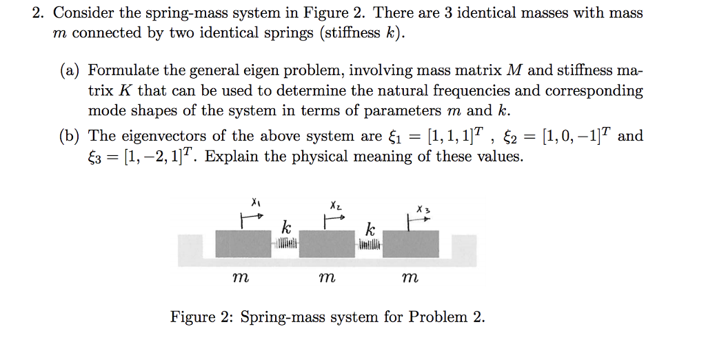 Solved 2. Consider the spring-mass system in Figure 2. There | Chegg.com
