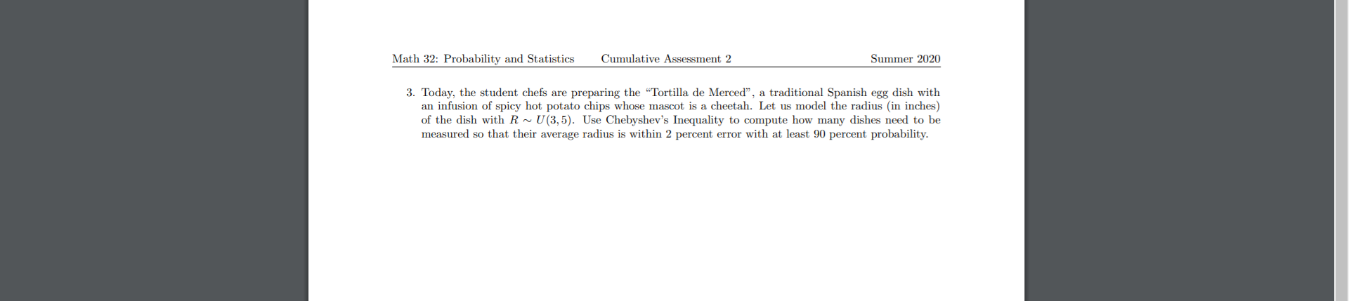 Solved Math 32: Probability and Statistics Cumulative | Chegg.com