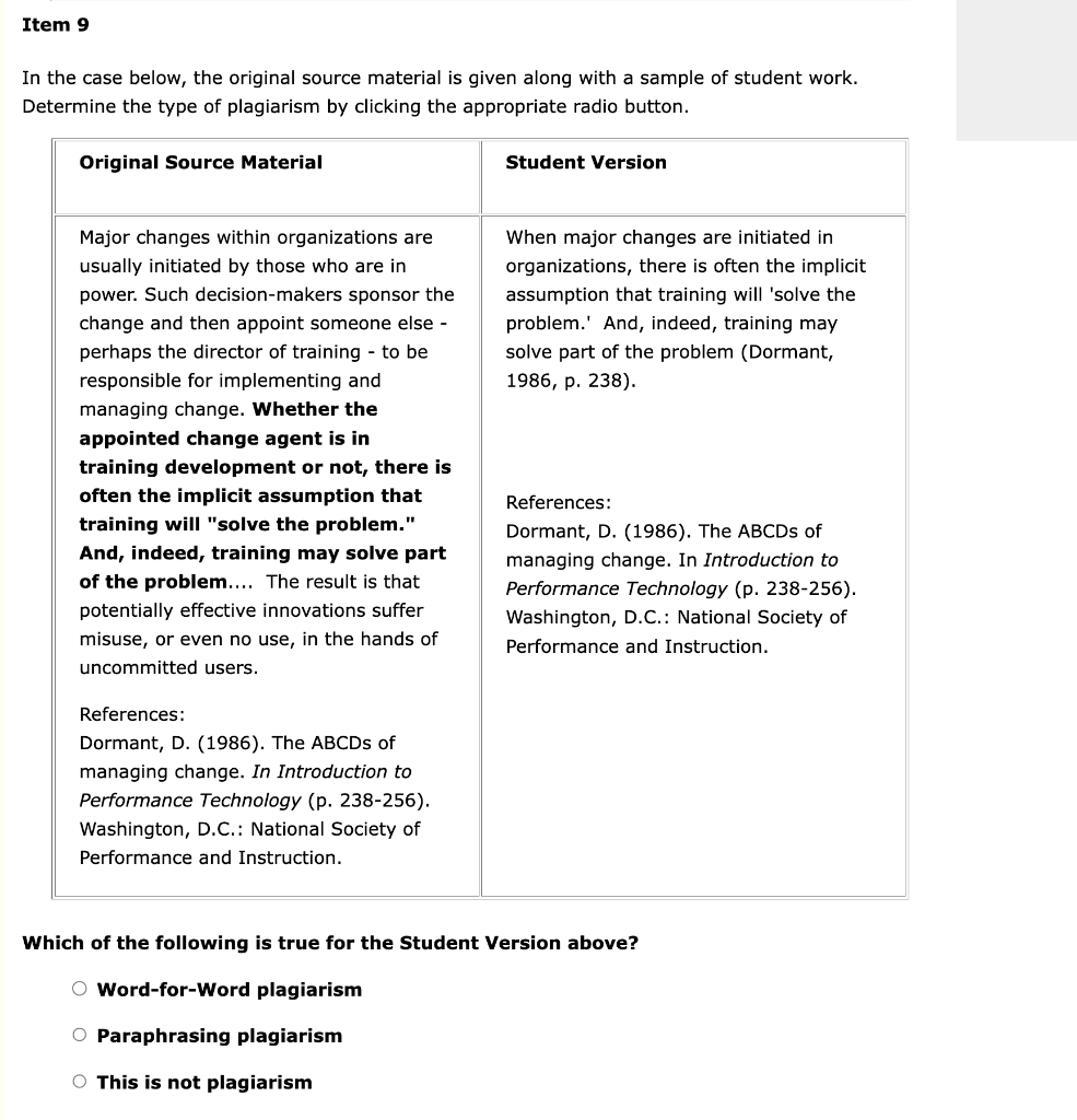 Solved Word-for-Word plagiarism Paraphrasing plagiarism This | Chegg.com