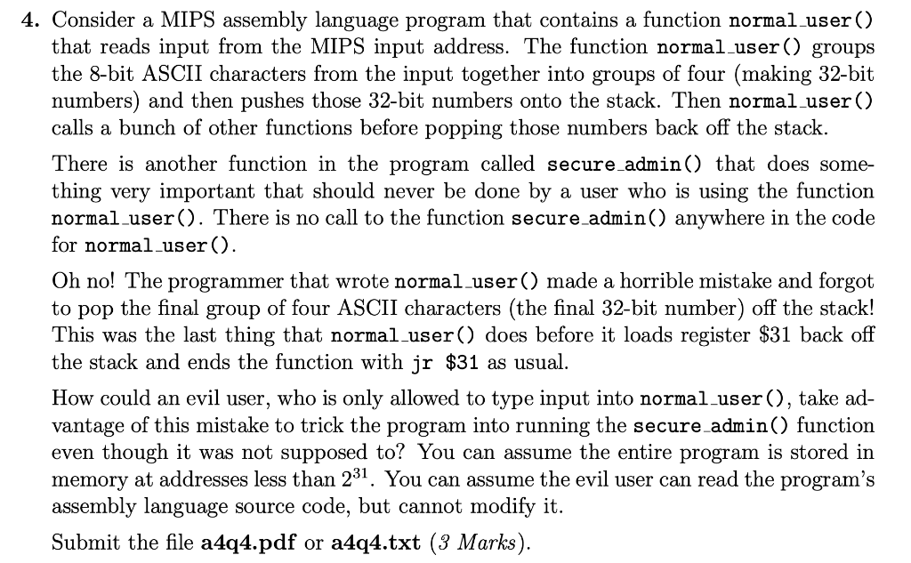 4. Consider a MIPS assembly language program that | Chegg.com