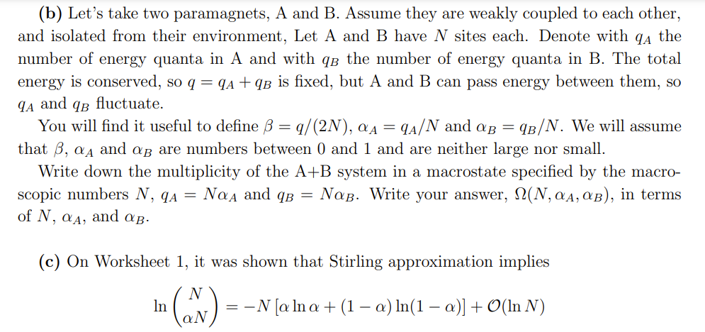 Solved 3. Interactions between two spin 1/2 paramagnets (a) | Chegg.com