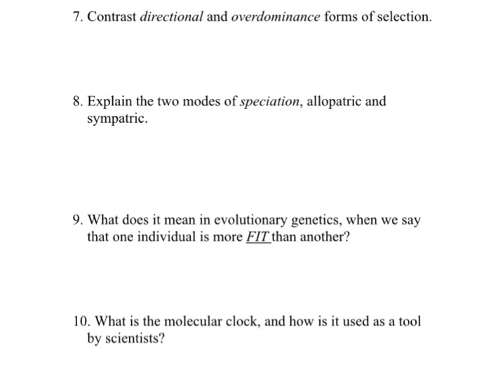 Solved 7. Contrast directional and overdominance forms of | Chegg.com
