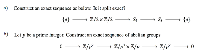 Solved Exact (Short Exact) Sequences - Modern Algebra | Chegg.com