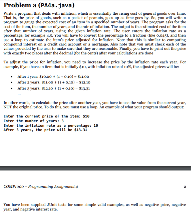 Solved Problem a (PA4a.java) Write a program that deals with | Chegg.com