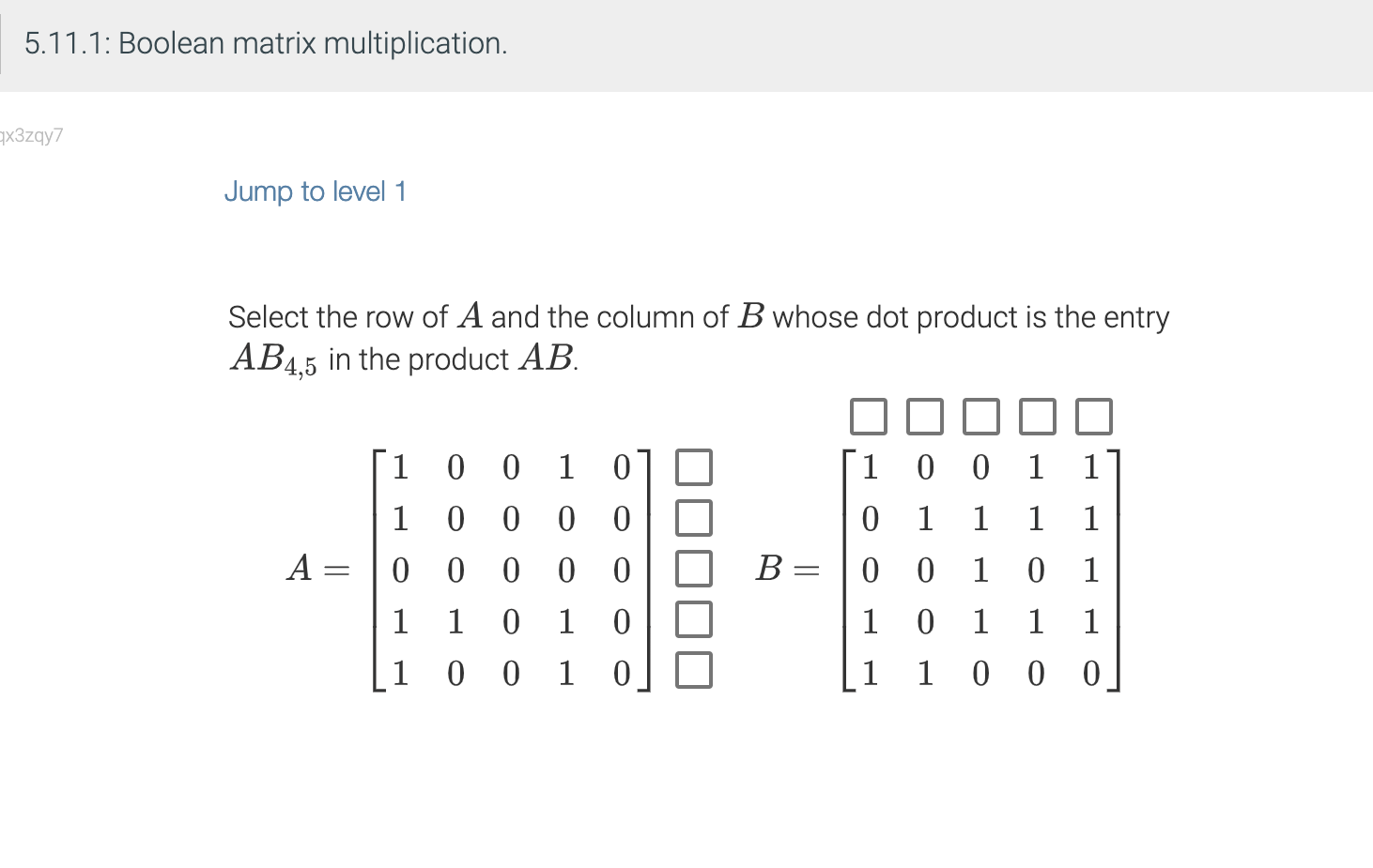 Solved 5111 Boolean Matrix Multiplication Jump To Level 