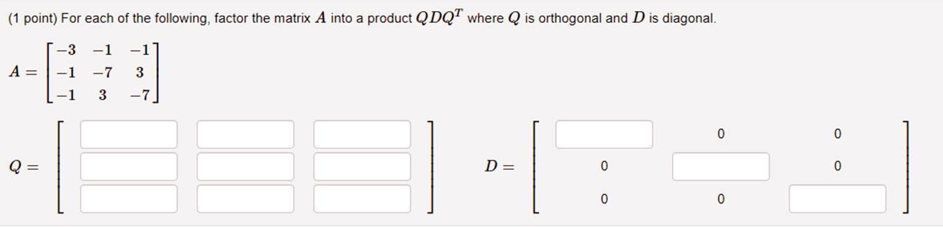 Solved (1 point) For each of the following, factor the | Chegg.com