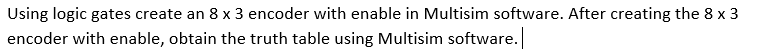 Solved Using logic gates create an 8 x 3 encoder with enable | Chegg.com