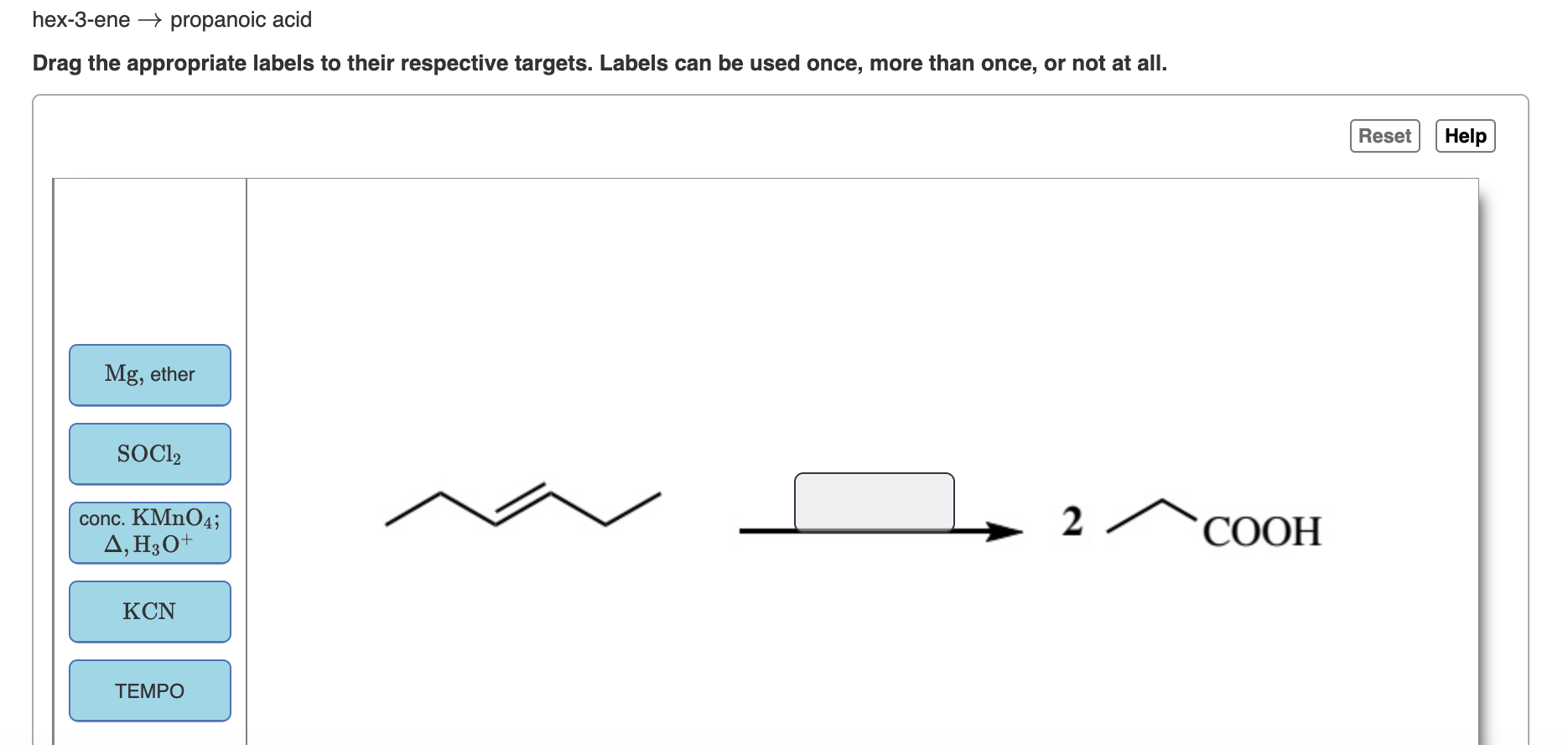 Solved trans-1-bromobut-2-ene + trans-pent-3-enoic acid Drag | Chegg.com